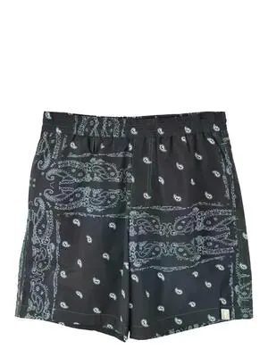THE WORLD IS YOURS Paisley-print Drawstring Swim Shorts - Black