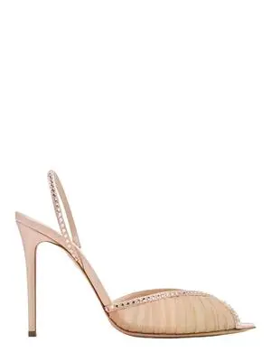 ANDREA WAZEN 105mm Kay Crystal-embellished Slingback Pumps - Neutrals