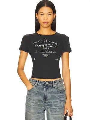THE LAUNDRY ROOM Saint Barth 89 Baby Tee - Black Snow