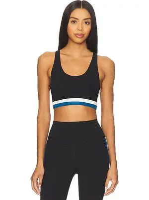 Splits59 Maci Air Weight Sports Bra In Black - Black & Stone Blue