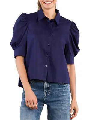 WASH LAB DENIM Perfect As Is Shirt Blue Eclipse