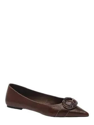 Jeffrey Campbell Punctual Pointed Toe Flat - Brown Combo