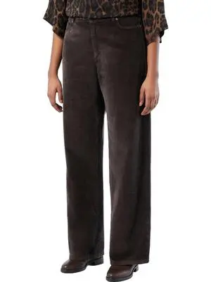 Marina Rinaldi Medea Wide-leg Corduroy Pants - Chocolate