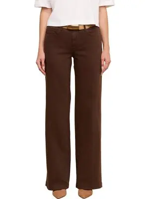 L'Agence Joanne Low-rise Wide-leg Jean - Brown