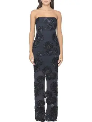 Remain Birger Christensen Embellished Strapless Gown - Blue