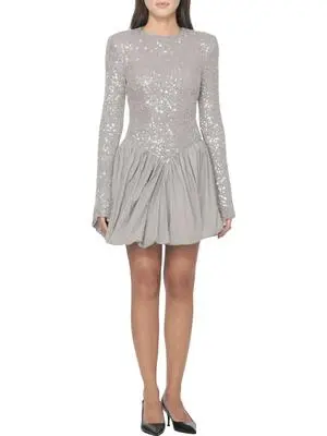 ROTATE BY BIRGER CHRISTENSEN Sequin-embellished Mini Dress - Grey