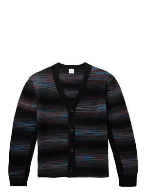 Paul Smith Striped Knitted Cardigan - Black