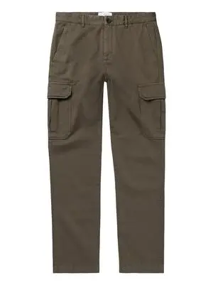 Mr P. Samuel Slim-fit Straight-leg Organic Cotton-twill Cargo Trousers - Green