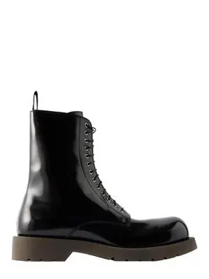 JIL SANDER Leather Combat Boots - Black