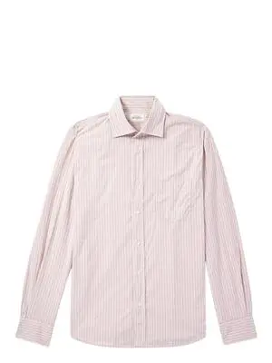 Hartford Paul Striped Cotton-poplin Shirt - Pink