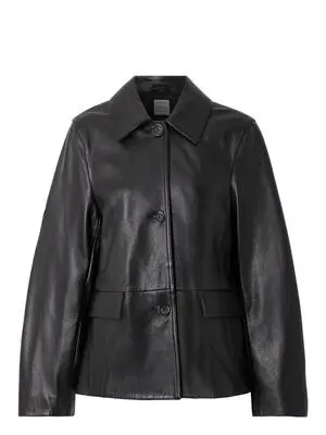 TOTEME Paneled Textured-leather Jacket - Black