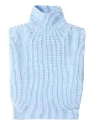 Sasuphi Ribbed Cashmere Turtleneck Vest - Blue