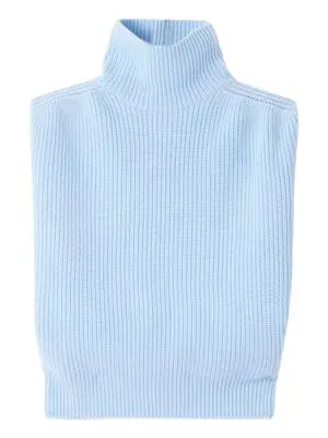 Sasuphi Ribbed Cashmere Turtleneck Vest Light Blue