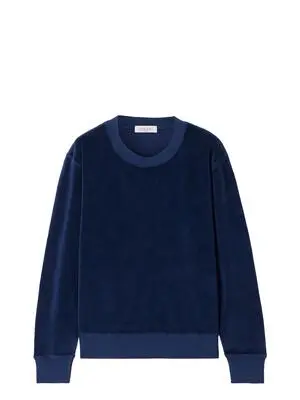 Suzie Kondi Anytime Cotton-blend Velour Sweatshirt - Blue