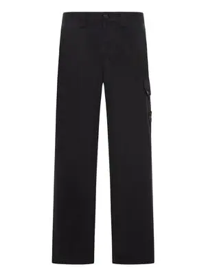Stone Island Cargo-pocket Straight-leg Trousers - Black