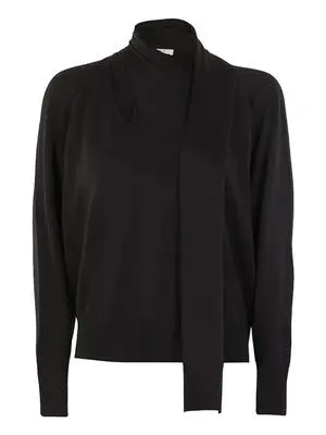 ZANONE Tie-neck Long Sleeve Sweater - Black