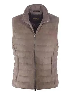 MOORER Padded Sleeveless Gilet - Brown