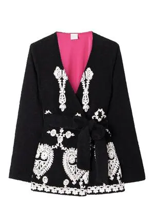 LORETTA CAPONI Loretta Caponi Elbaite Wool-Blend Bouclé Jacket