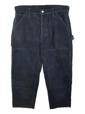 EMOTIONALLY UNAVAILABLE Heart Corduroy Trousers - Black
