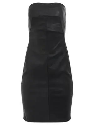 RICK OWENS Strapless Leather Mini Dress