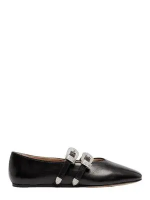 Le Monde Beryl Classic Claudia Leather Slippers - Black