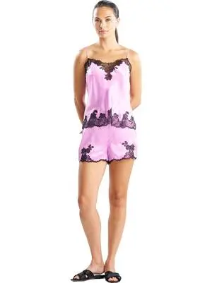 Natori Lolita Lace Cami And Shorts Pajama Set - Floral