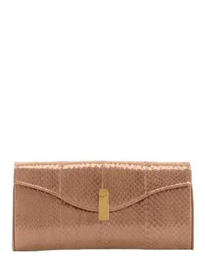 GIUSEPPE ZANOTTI Flutie Snakeskin Clutch - Beige