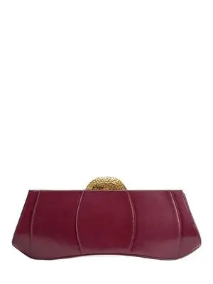 GIUSEPPE ZANOTTI Leather Clutch With Metal Closure - Natural