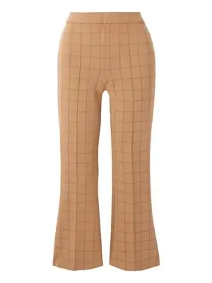 HIGH SPORT Kick Checked Stretch-knit Pants - Neutrals
