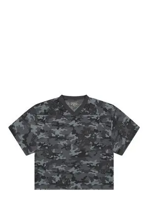 DENIM TEARS Camo Wreath Mesh Football Top - Black