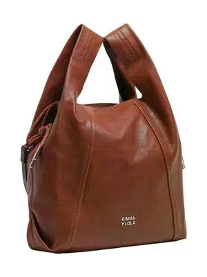 Bimba Y Lola Leather Shoulder Bag - Brown