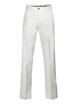 MOORER Pleated Straight-leg Trousers - White