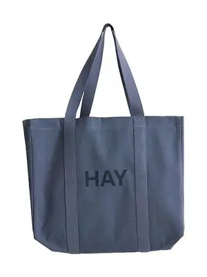 HAY Branded Cotton Tote Bag - Steel Blue