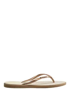Havaianas Slim Point Rubber Flip-flops - Rose Gold/beige