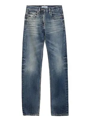 Prada Tapered-leg Washed Denim Jeans - Blue