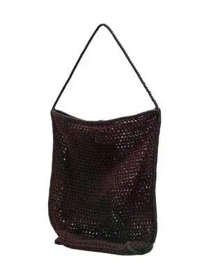 Bimba Y Lola Open-work Crochet Shoulder Bag - Brown