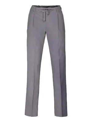 MOORER Drawstring Straight-Leg Trousers Grey