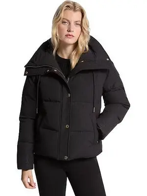 Michael Kors Signature Logo Quilted Puffer Jacket - Black