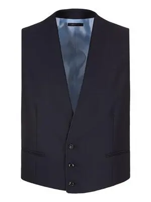 Giorgio Armani Single-Breasted Micro Gingham Waistcoat Navy_blue