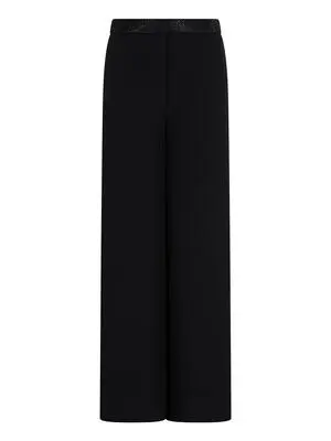 Giorgio Armani Silk Cady Trousers With Embroidered Waistband - Patterned