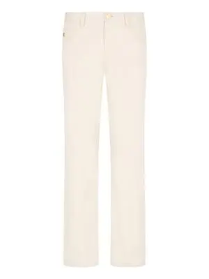 Giorgio Armani Stretch Cotton And Silk Regular-fit Trousers - White