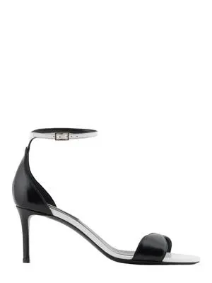 Giorgio Armani Heeled Brushed Leather Sandals - Two_tone