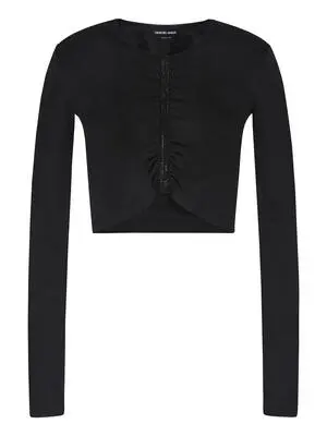 Giorgio Armani Embroidered Viscose Knit Jumper - Black