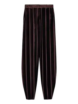 Giorgio Armani Wide-leg Striped Velvet Trousers - Patterned