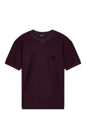 Giorgio Armani Crew-neck T-shirt In Technical Waffle Fabric - Burgundy