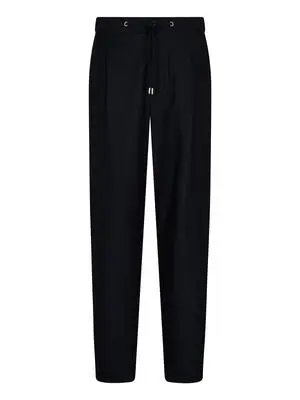 Giorgio Armani Single-pleat Cashmere Drap Trousers - Black