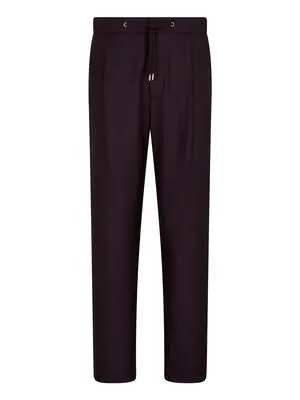 Giorgio Armani Single-pleat Cashmere Drap Trousers - Brown
