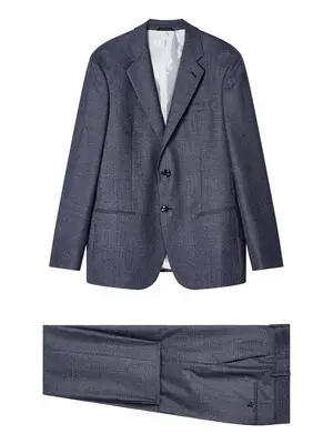 Giorgio Armani Soho Line Single-breasted Suit In Virgin Wool With A Houndstooth Motif - Grey