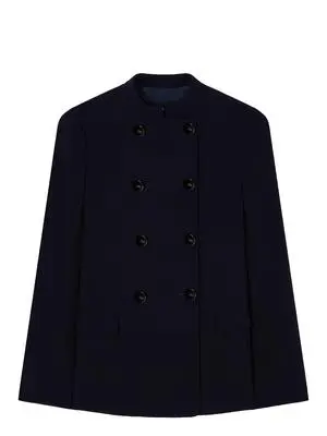Giorgio Armani Double-breasted Jacket In Stretch Virgin Wool - Black