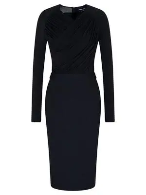 Giorgio Armani Lyocell Jersey Midi Dress - Black